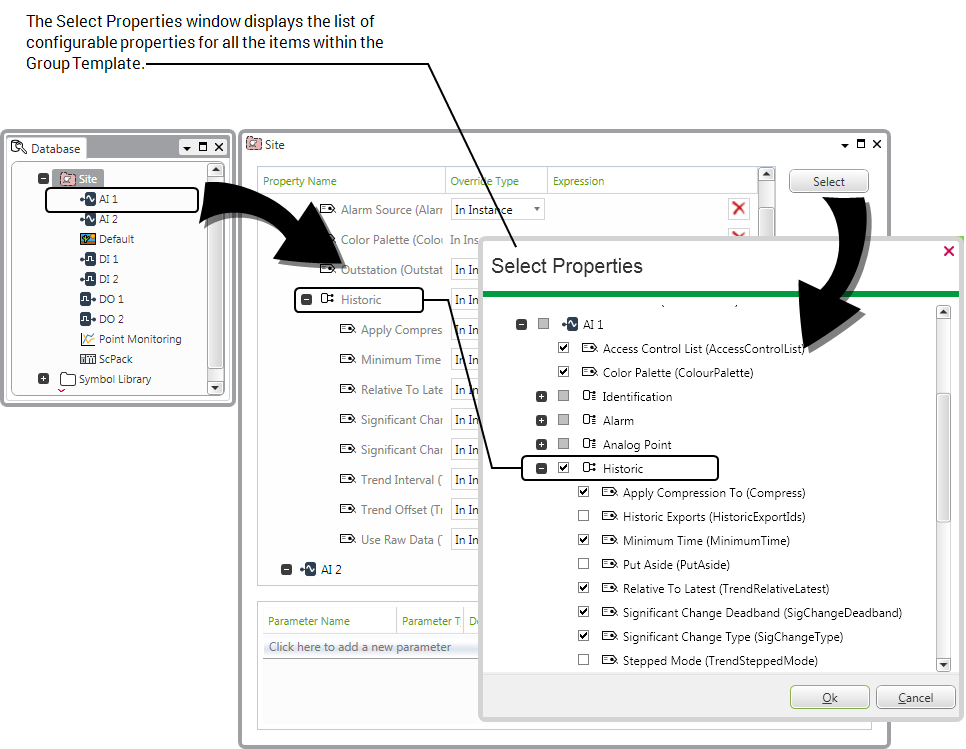 Geo Scada Expert Tutorial Configure The Group Template To Allow Additional Property Overrides